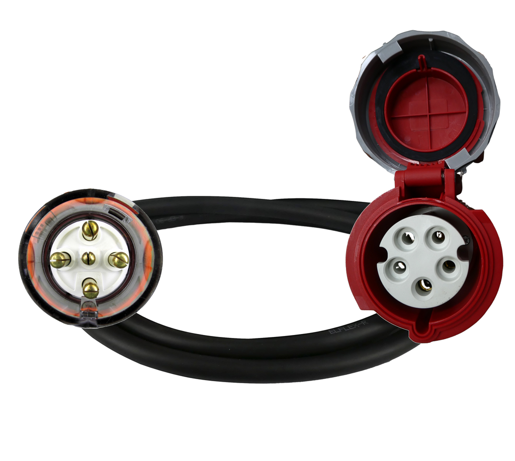 Adapter Lead 5 Pin 32 Amp Australian Straight Plug to 5 Pin 32 Amp CEE ...