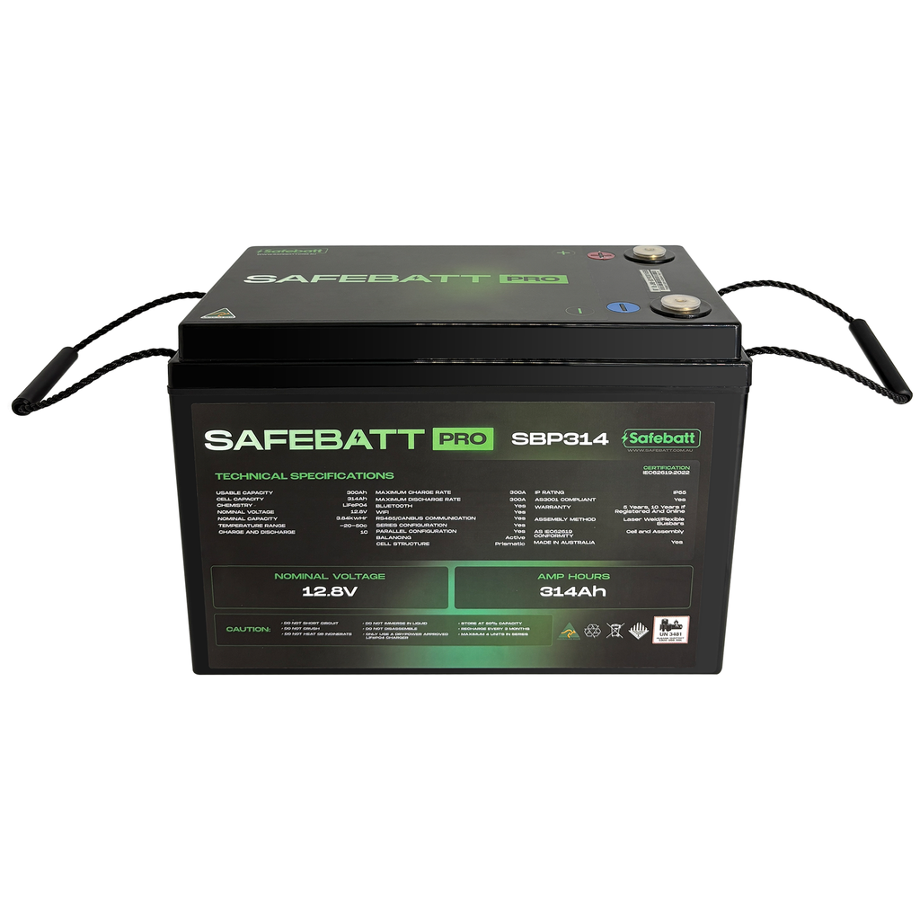 SafeBatt Pro 12V 314Ah - Built-in Fire Suppression | WISE Energy Pty Ltd
